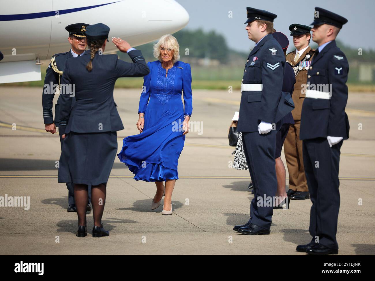 Queen Camilla, Honorary Air Commodore, during her visit RAF Leeming ...