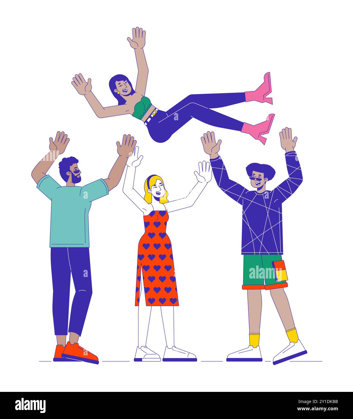 Enjoy success cartoon flat illustration Stock Vector Image & Art - Alamy