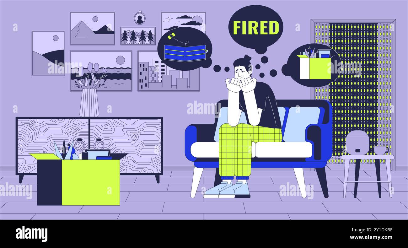 Stuck at home cartoon flat illustration Stock Vector Image & Art - Alamy