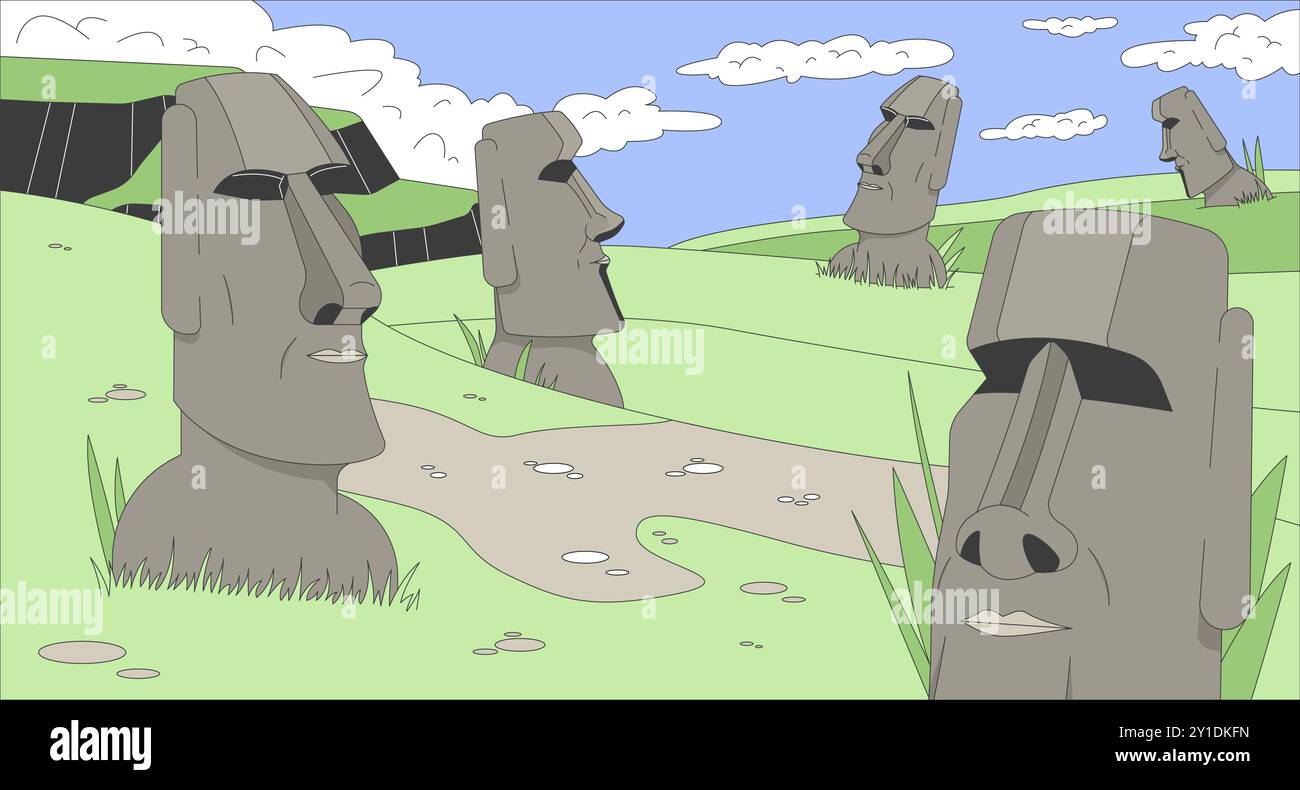 The moai illustration hi-res stock photography and images - Alamy