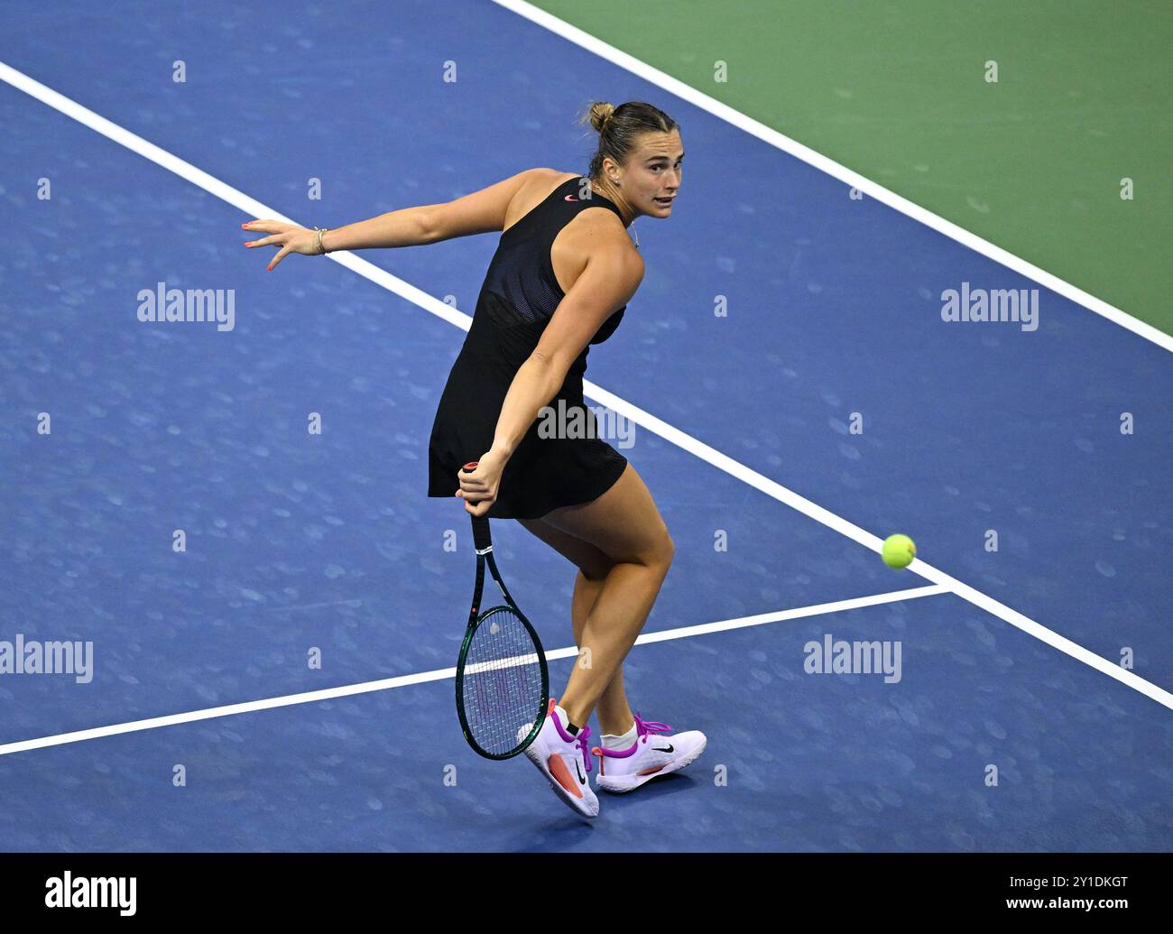 Flushing NY, USA. 05th Sep, 2024. **NO NY NEWSPAPERS** Aryna Sabalenka Vs Emma Navarro during ...