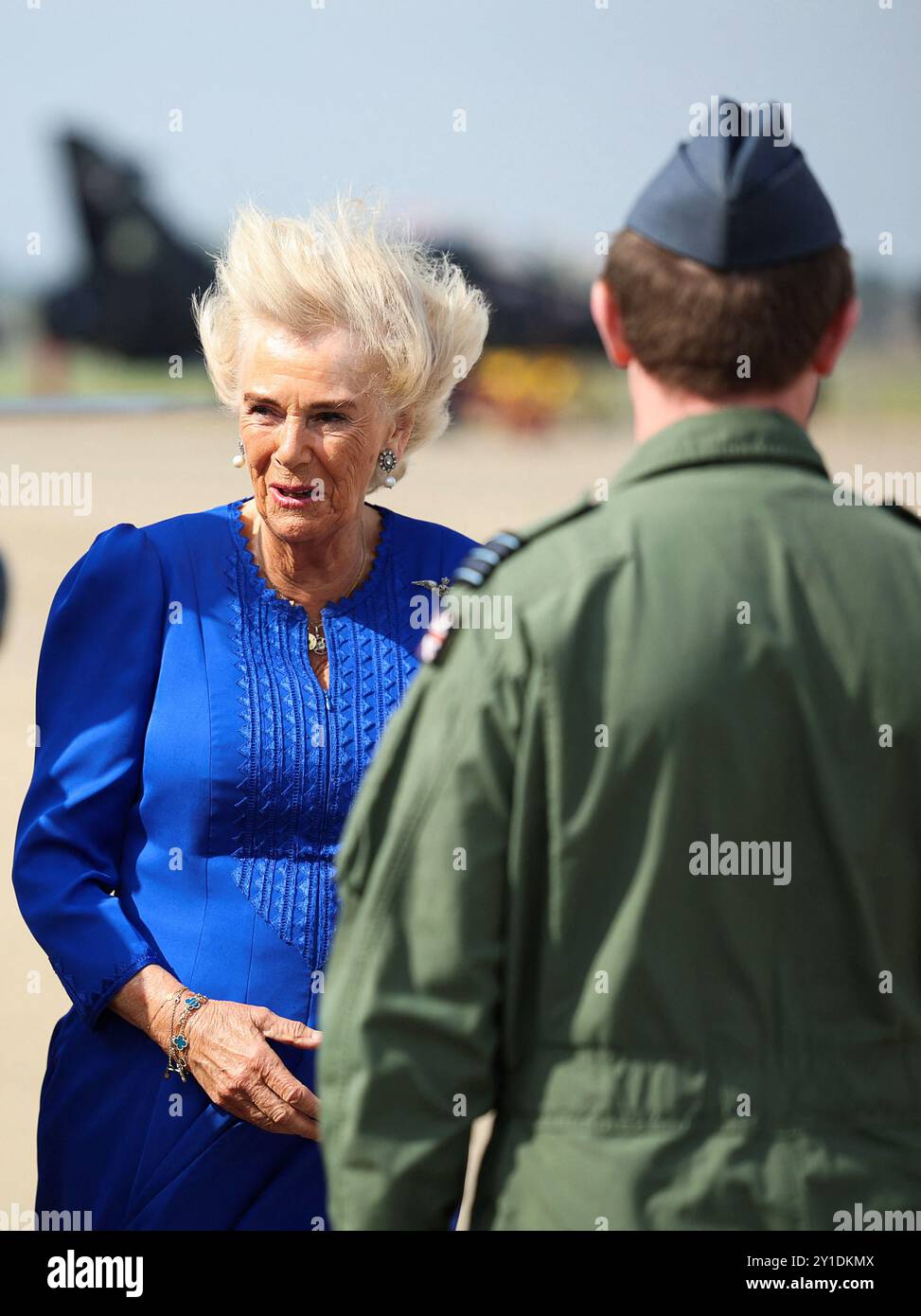 Queen Camilla, Honorary Air Commodore, during her visit RAF Leeming ...