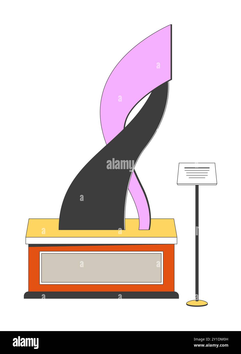 Abstract sculpture exhibit 2D linear cartoon object Stock Vector Image ...