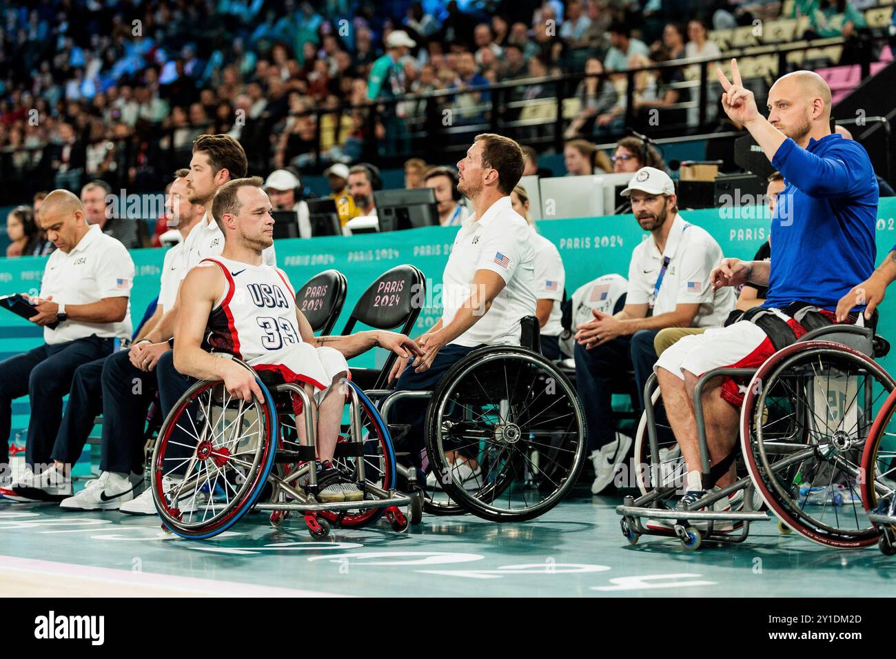 PARIS, FRANKREICH 05. September - Rollstuhlbasketball Halbfinale USA ...