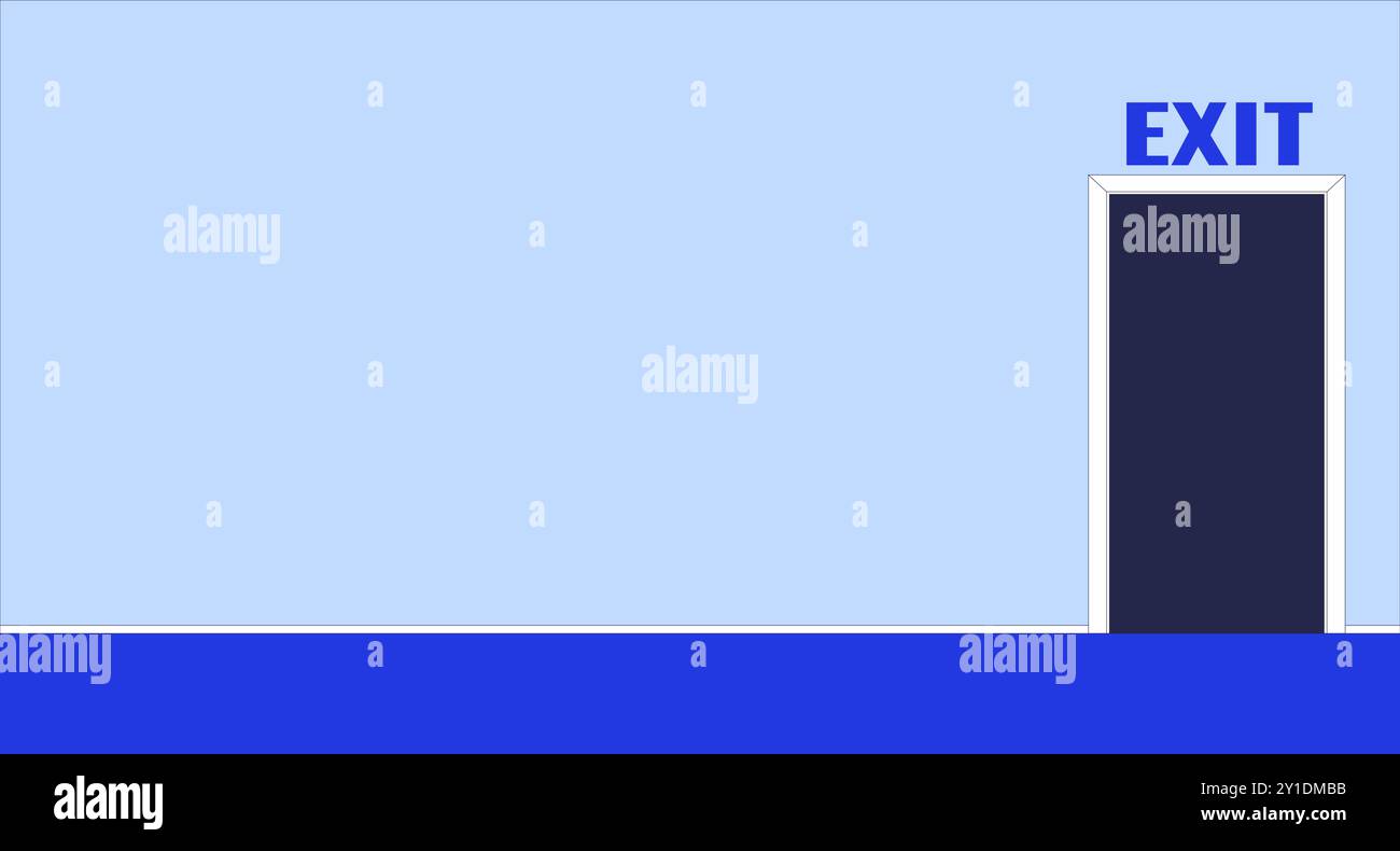 Exit door in enclosure cartoon flat illustration Stock Vector Image ...