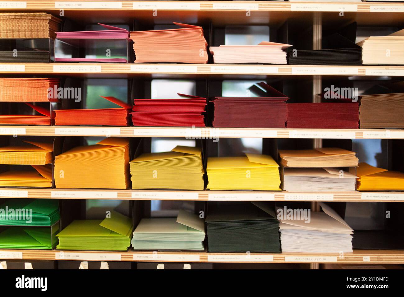 Vibrant and Colorful Display of Envelopes and Stationery Items Neatly ...