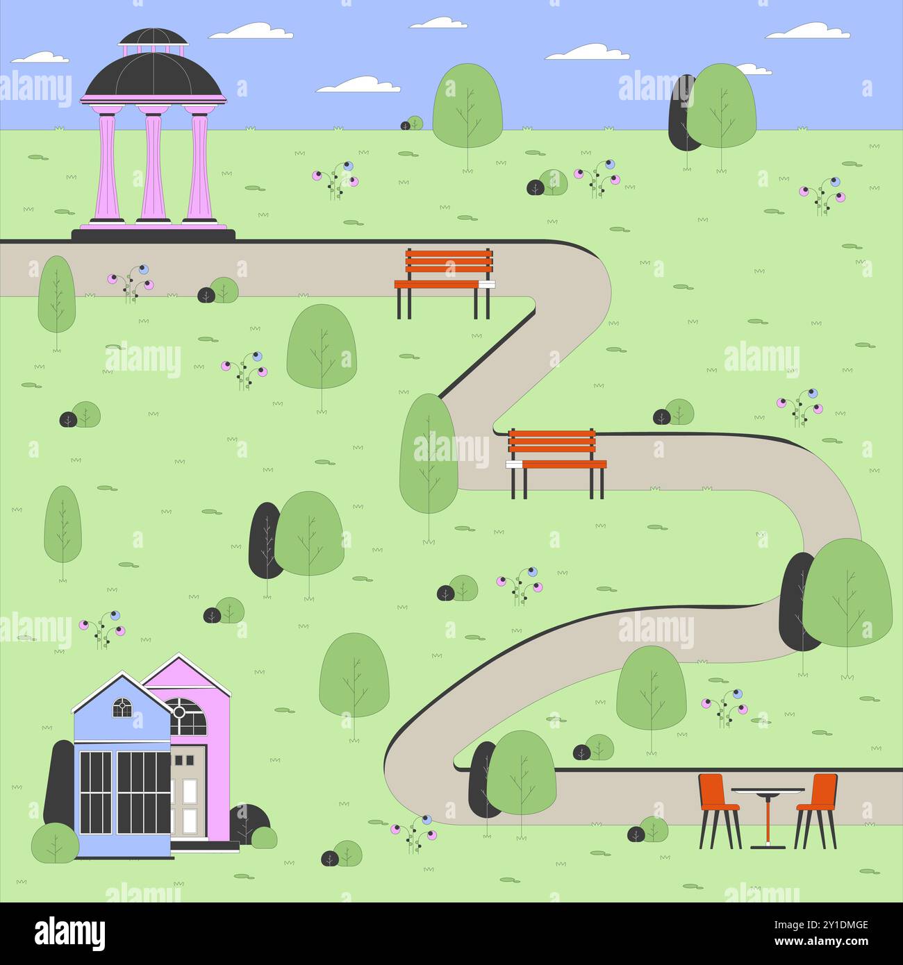 Spring colour in garden Stock Vector Images - Alamy