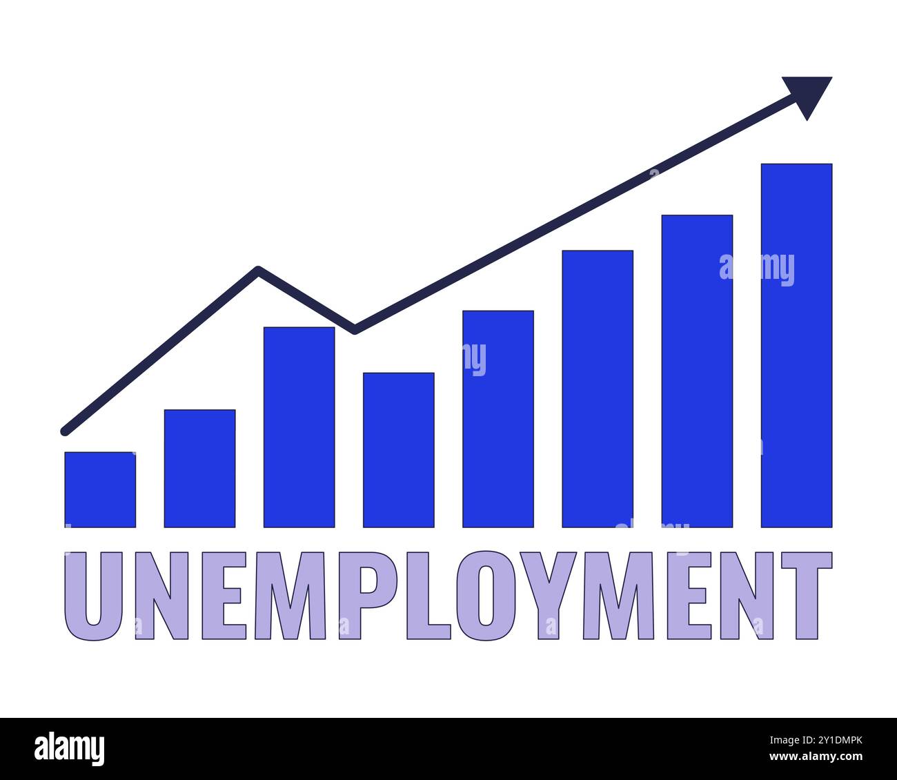 Unemployment rate rising infographic 2D linear cartoon object Stock ...