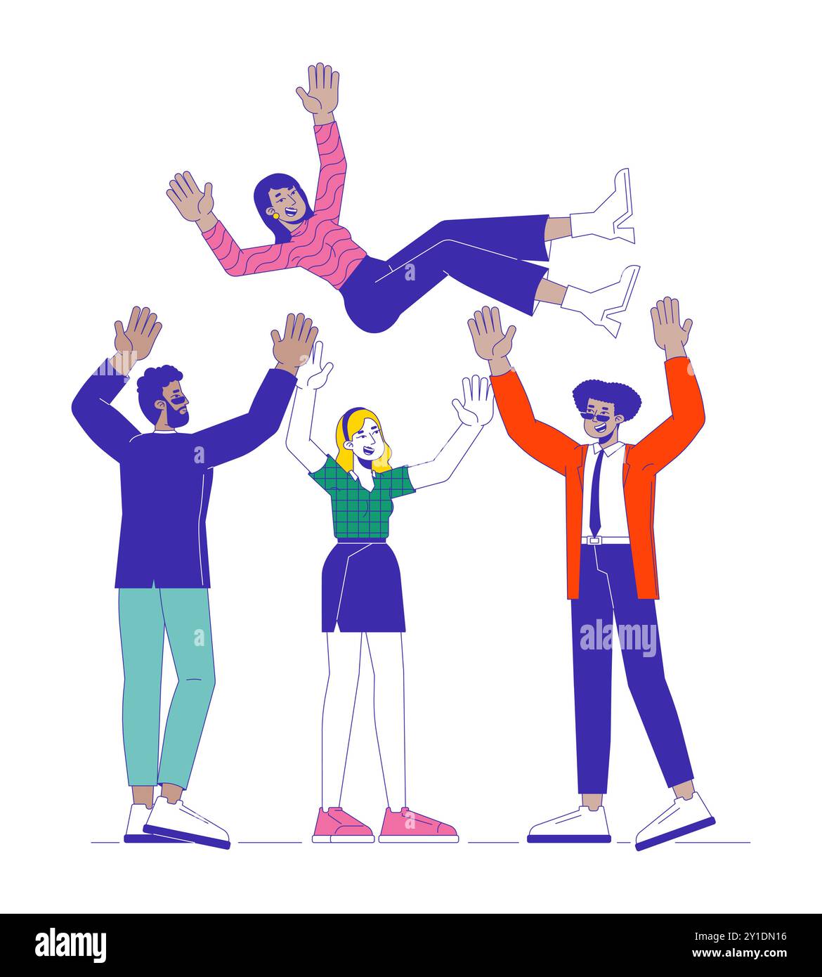 Celebrating your peers cartoon flat illustration Stock Vector Image ...