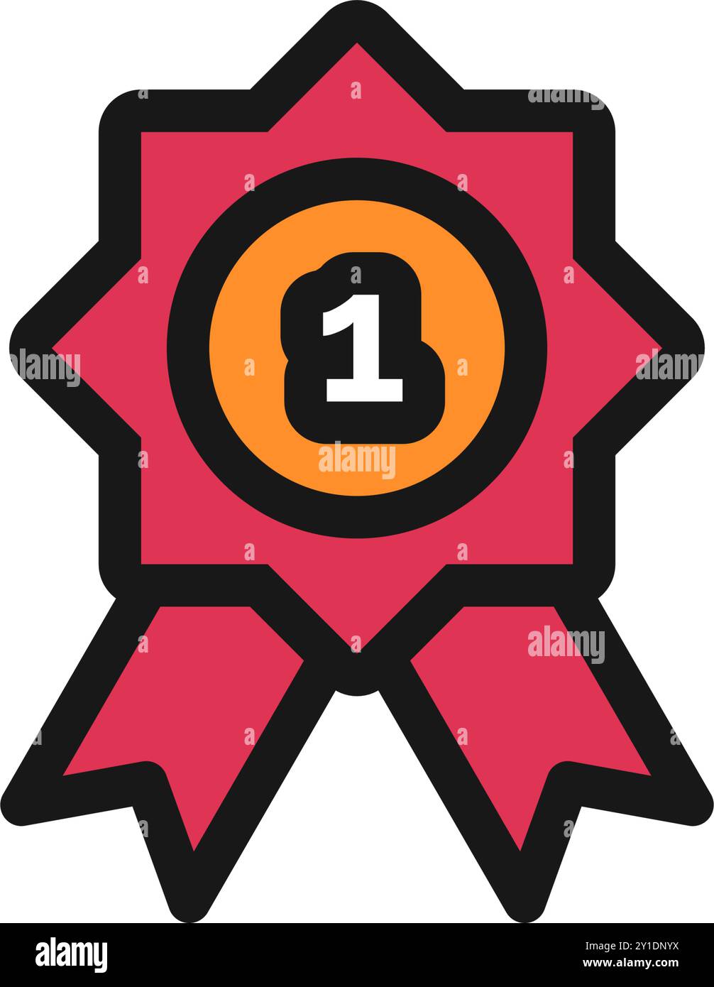 Flat icon first winner badge, school equipment, back to school concept ...