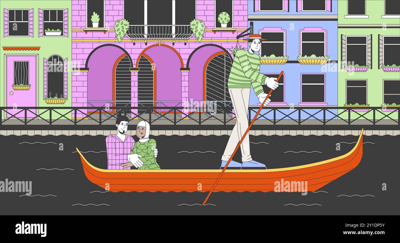 Gondola ride in venice italy Stock Vector Images - Alamy