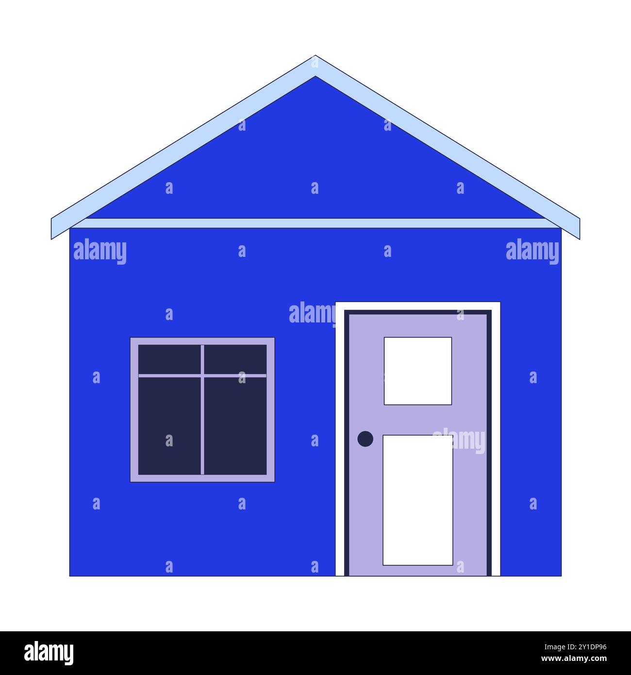 Cottage house exterior 2D linear cartoon object Stock Vector Image ...