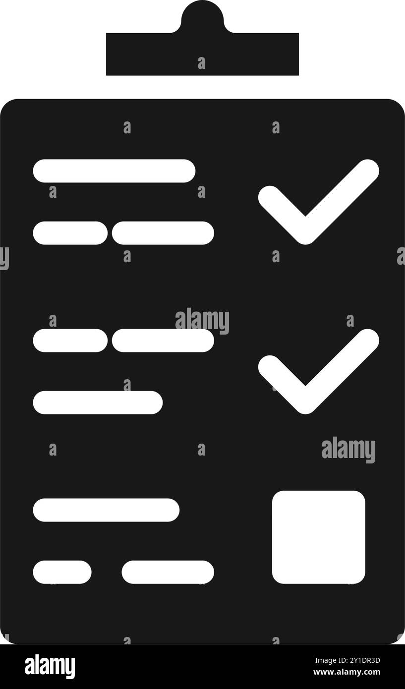 Glyph or solid check list, school equipment, back to school concept. Editable file Stock Vector ...