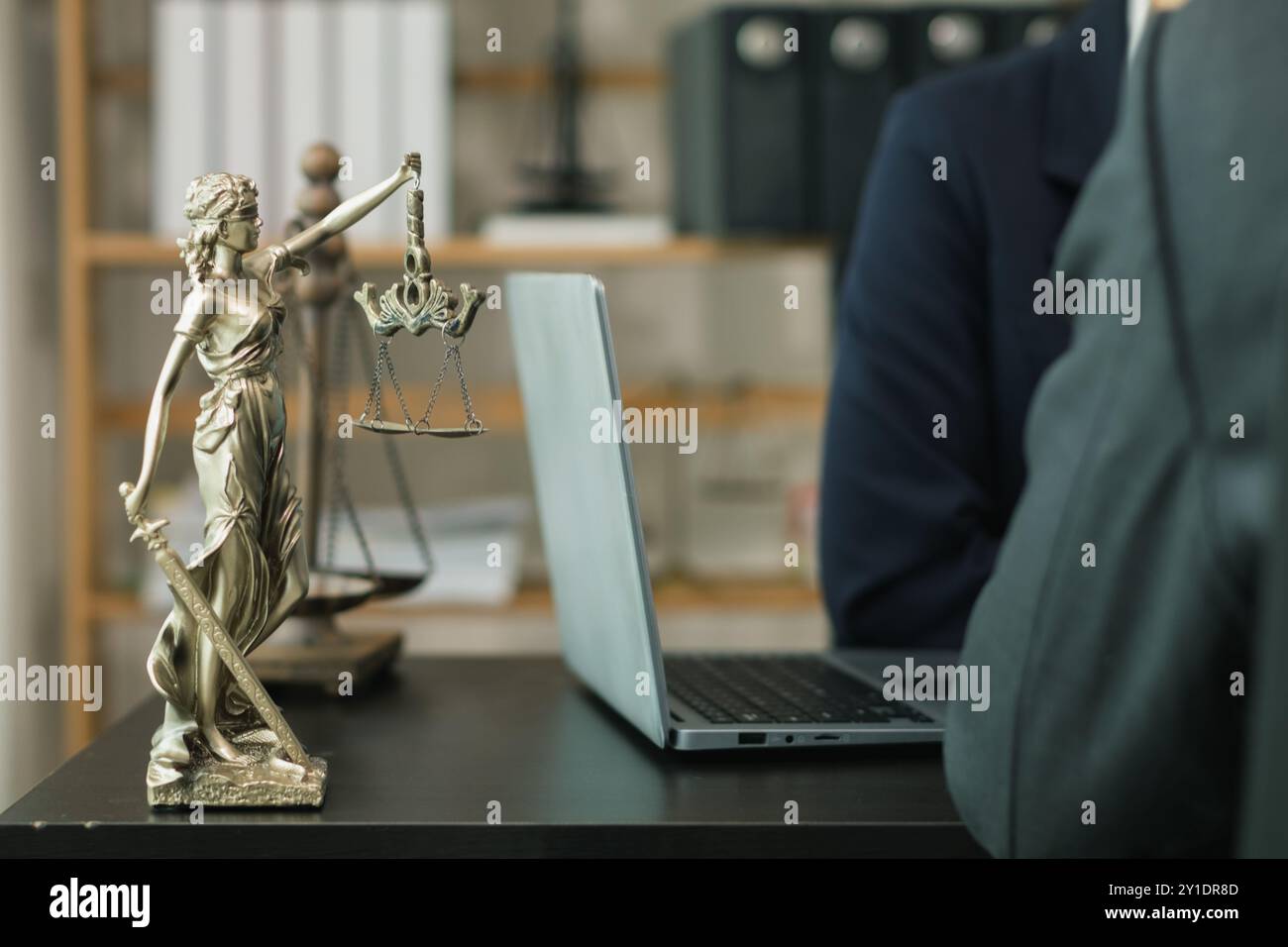 Lady Justice Statue Placed on Lawyer Desk in Legal Consulting Office Lady Justice Statue ...
