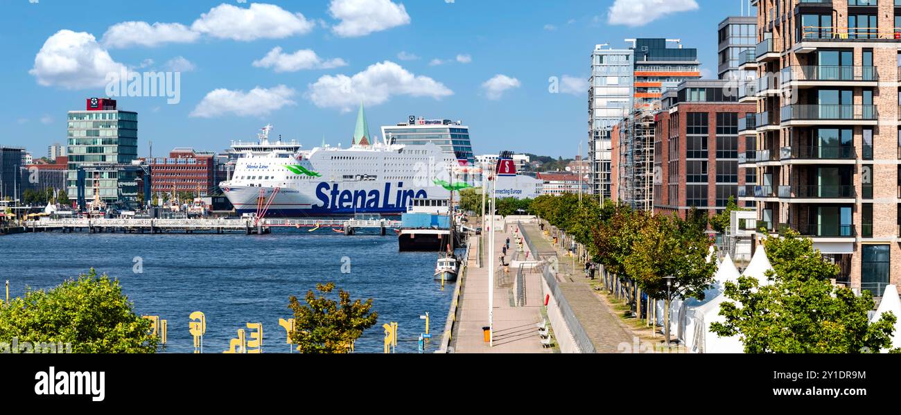 The port of Kiel with the Swedish ferry Stena Germanica of the Stena ...