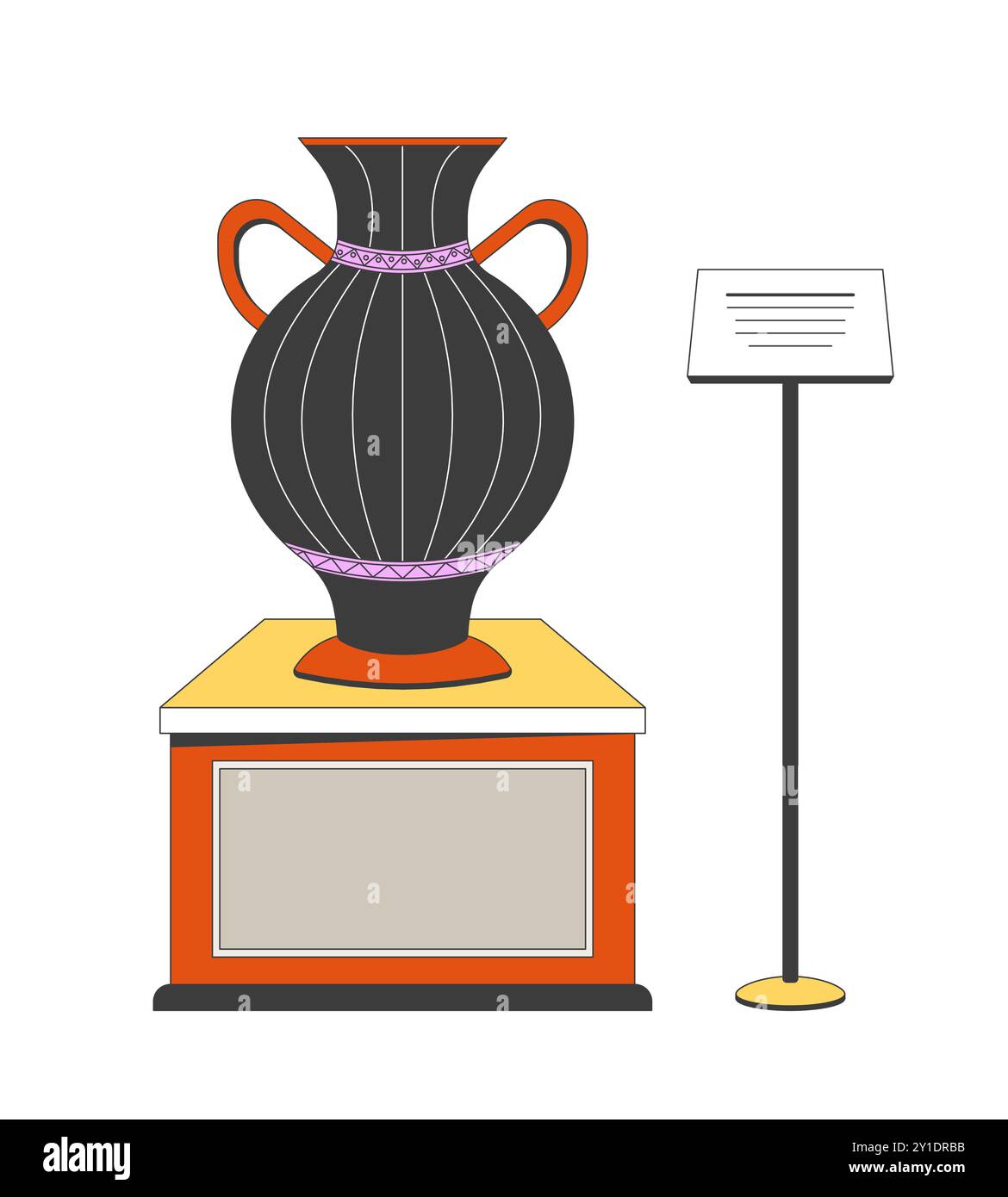 Greek amphora exhibit 2D linear cartoon object Stock Vector Image & Art ...