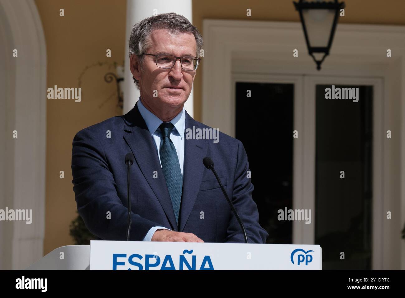 the president of the PP Alberto Nuñez Feijoo durante meeting with the ...