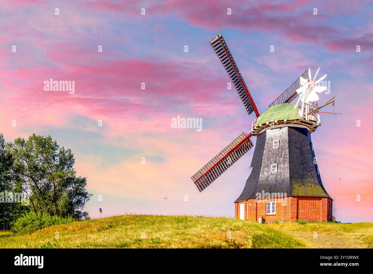 Windmill, Kluetz, Germany Stock Photo - Alamy