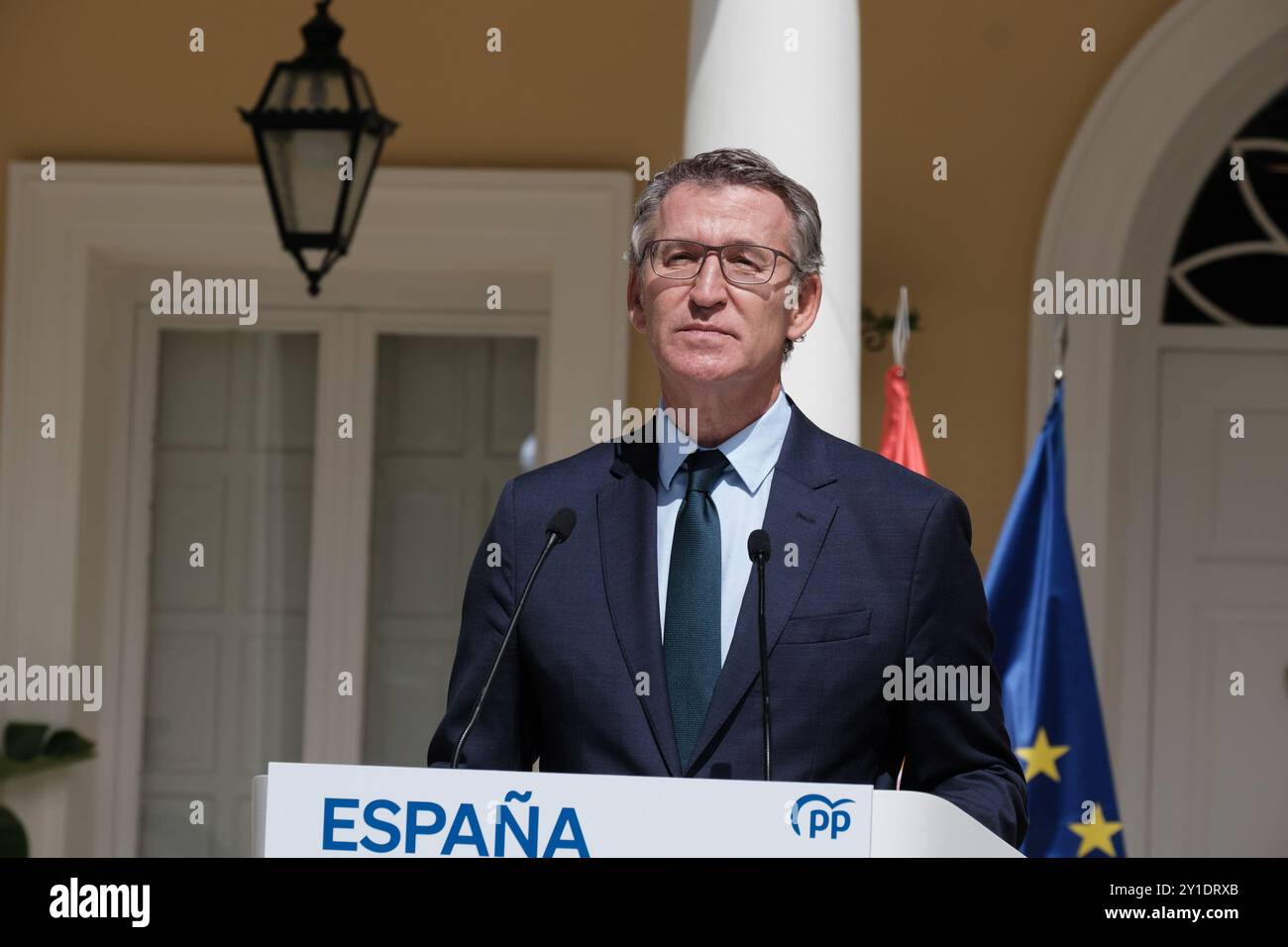 the president of the PP Alberto Nuñez Feijoo durante meeting with the ...