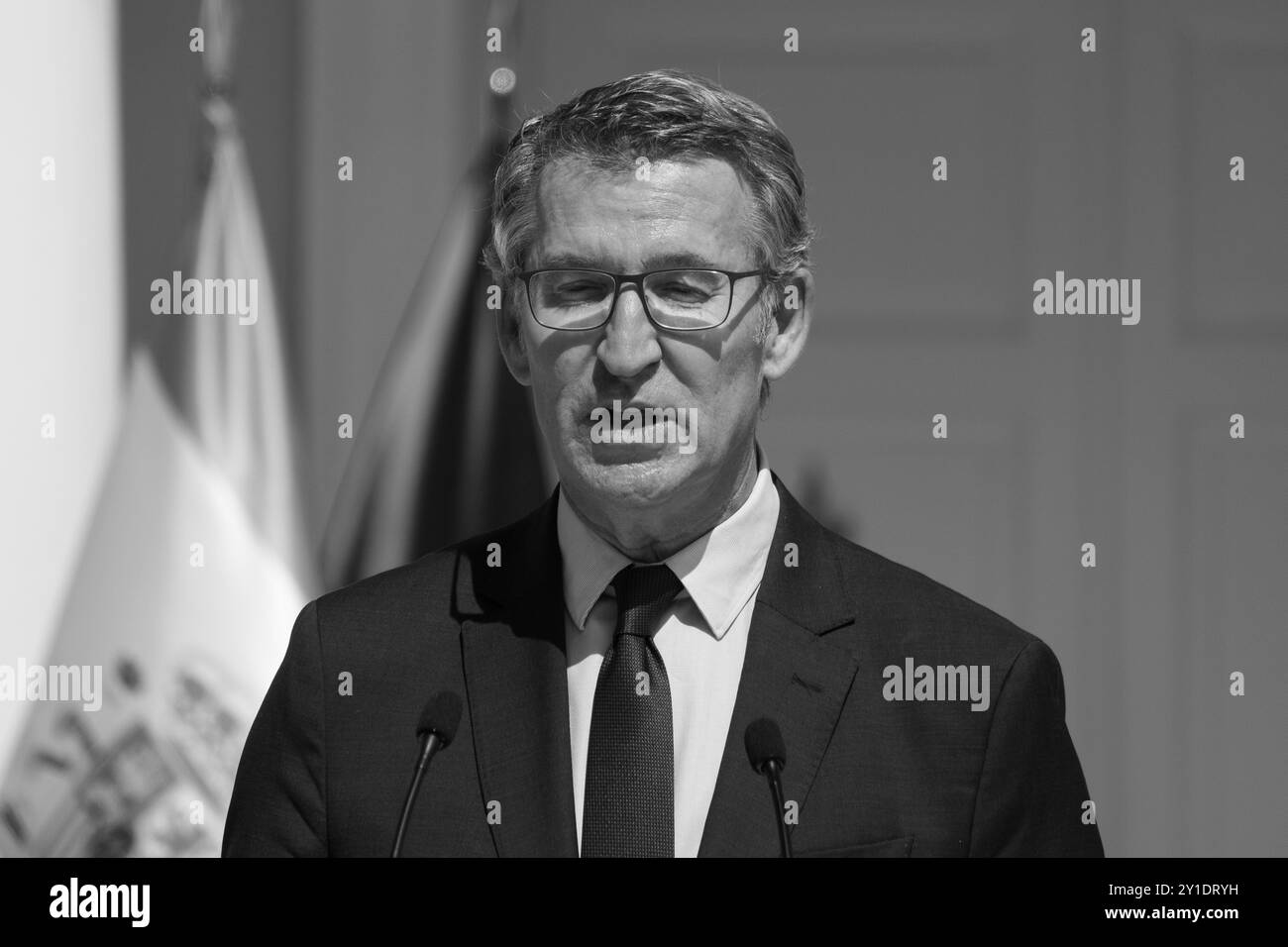 the president of the PP Alberto Nuñez Feijoo durante meeting with the ...