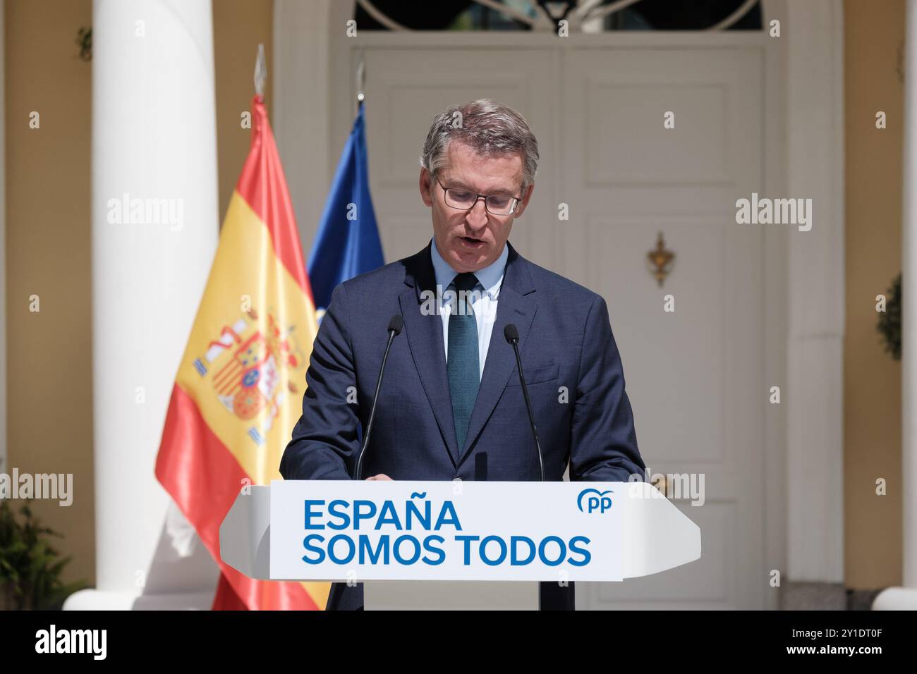 the president of the PP Alberto Nuñez Feijoo durante meeting with the ...