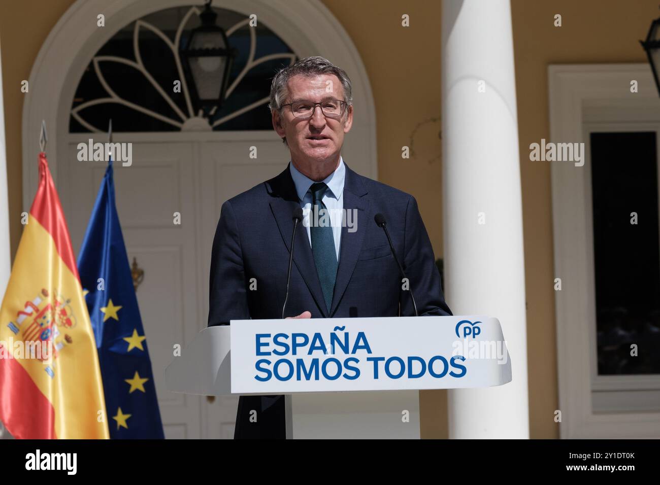 the president of the PP Alberto Nuñez Feijoo durante meeting with the ...