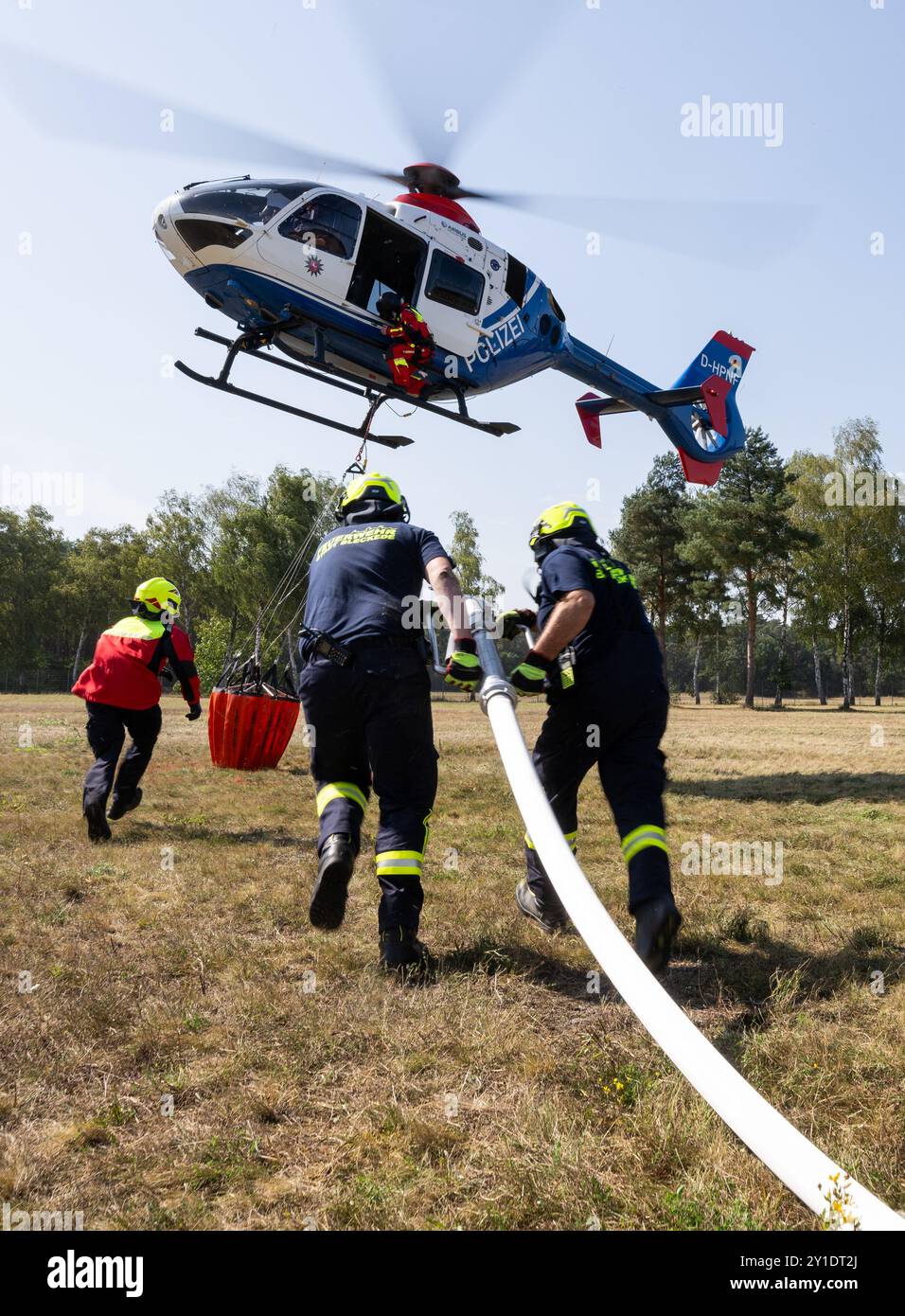 Bleckede, Germany. 06th Sep, 2024. During a forest firefighting ...