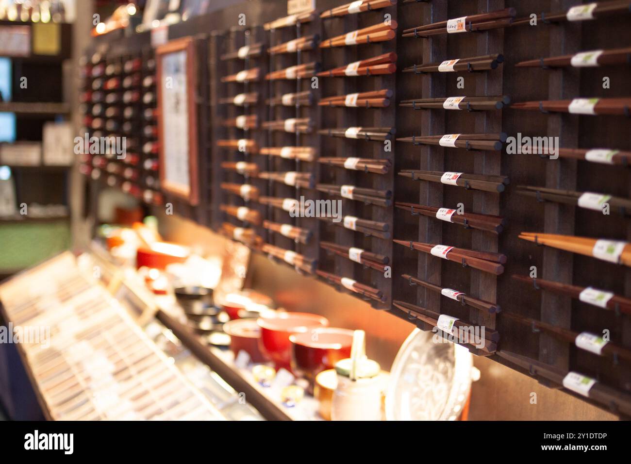 Wall Display of Assorted Japanese Chopsticks with Intricate Designs and ...