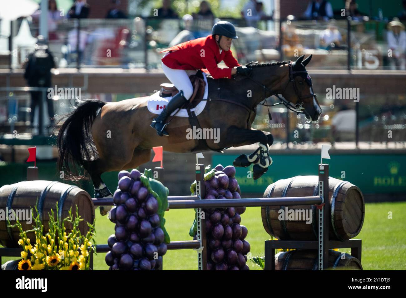 Calgary, Canada - Sept., 5, 2024. Ben Asselin of Canada riding Baton ...