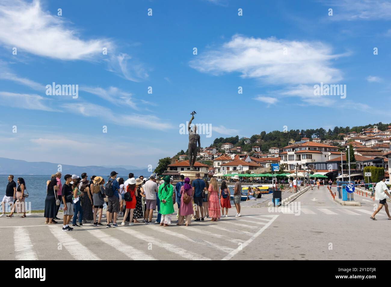 Ohrid North Macedonia, august 29 2024, tourists visiting the historic ...