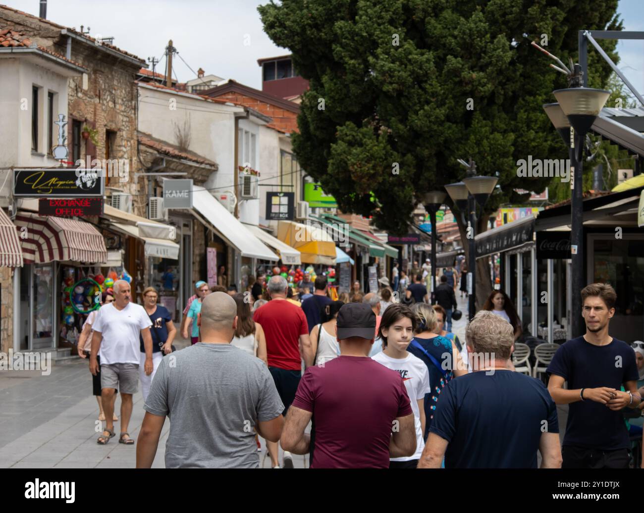 Ohrid North Macedonia, august 29 2024, tourists visiting the historic ...