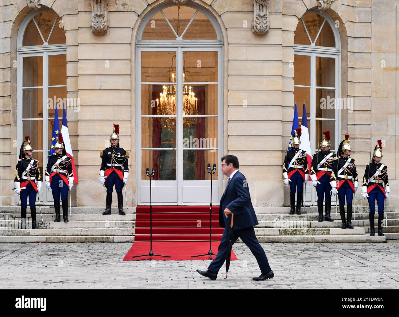 Gabriel attal and michel barnier hi-res stock photography and images ...