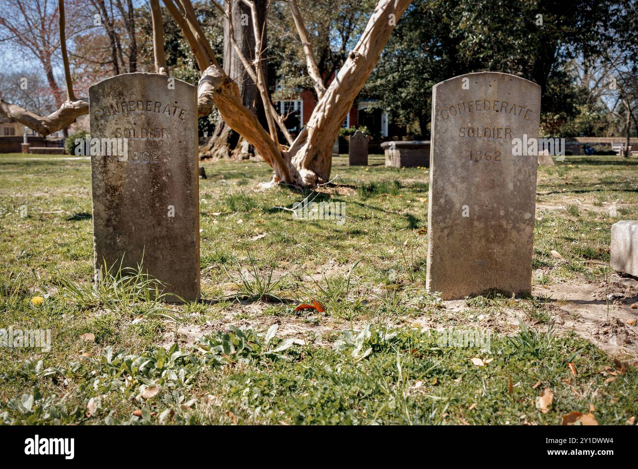 The graves of two Confederate soldiers from the American Civil War ...