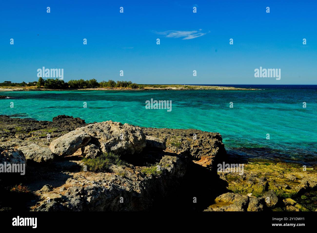Frascone beach and Sant'Isidoro watchtower,Nardò,Puglia,Italy Stock ...
