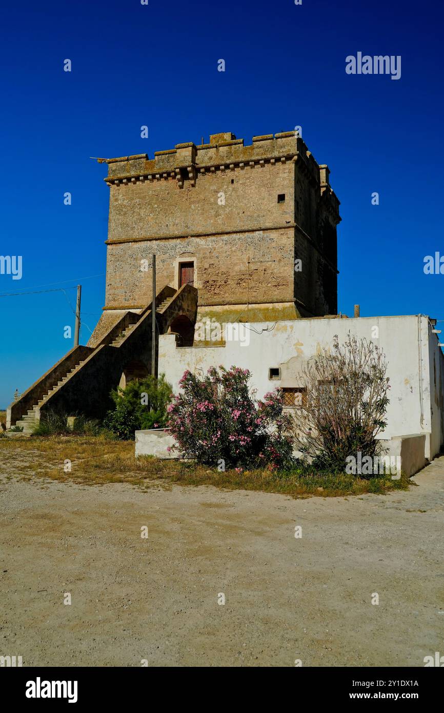 Frascone beach and Sant'Isidoro watchtower,Nardò,Puglia,Italy Stock ...
