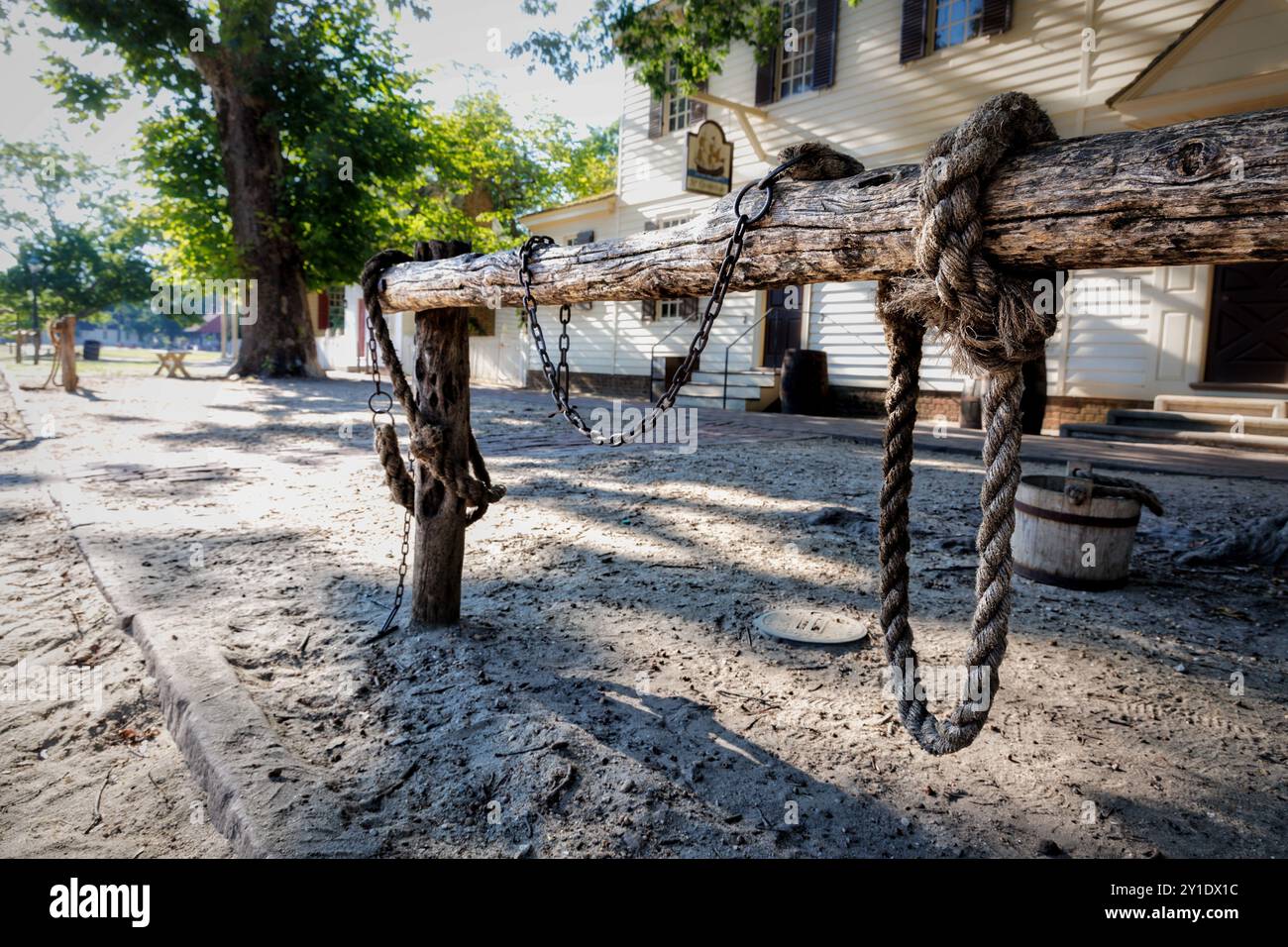 Horse hitching post sits empty on West Duke of Gloucester Street in ...