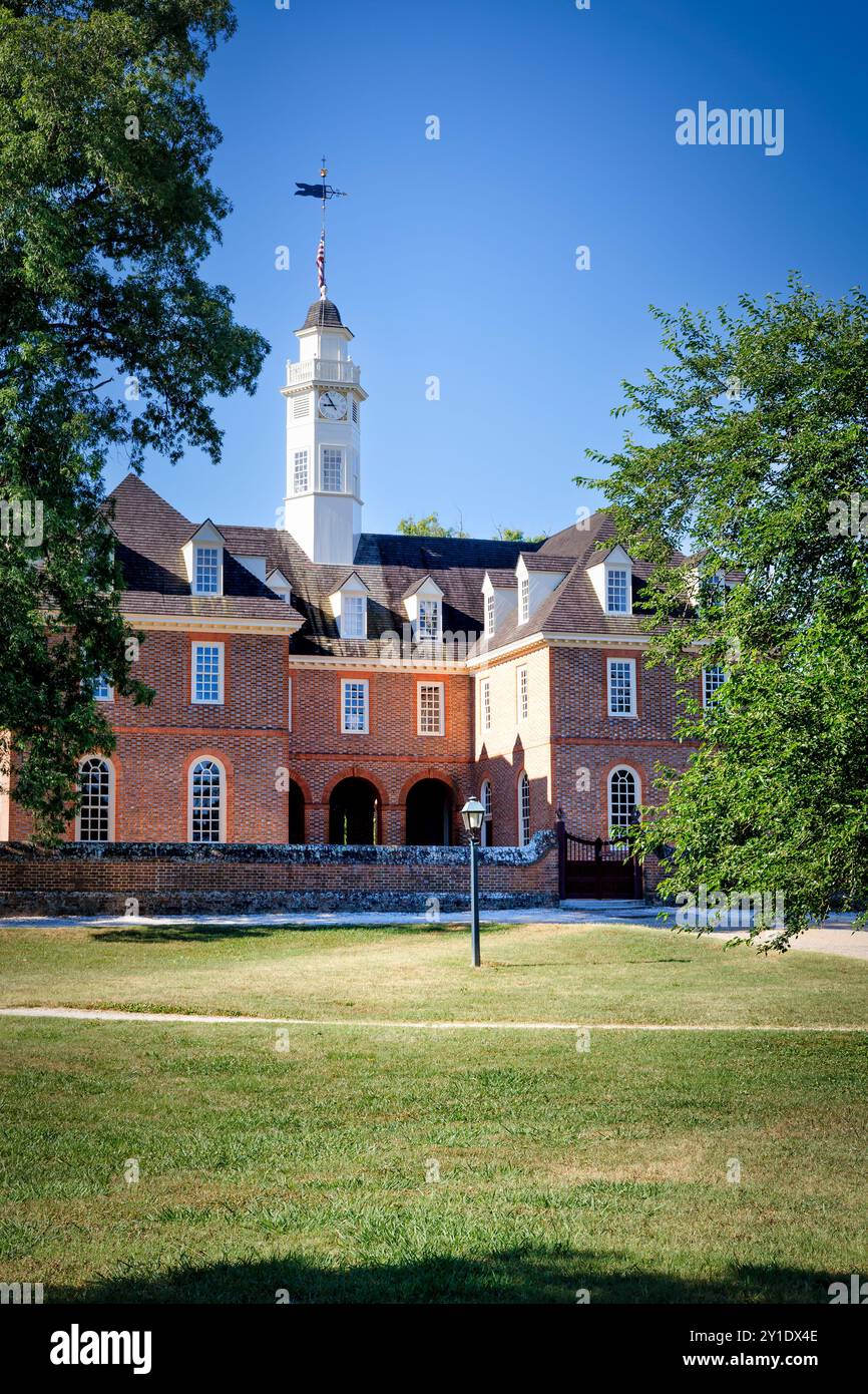 A summer day at the reconstructed Capitol Building of Virginia stands ...