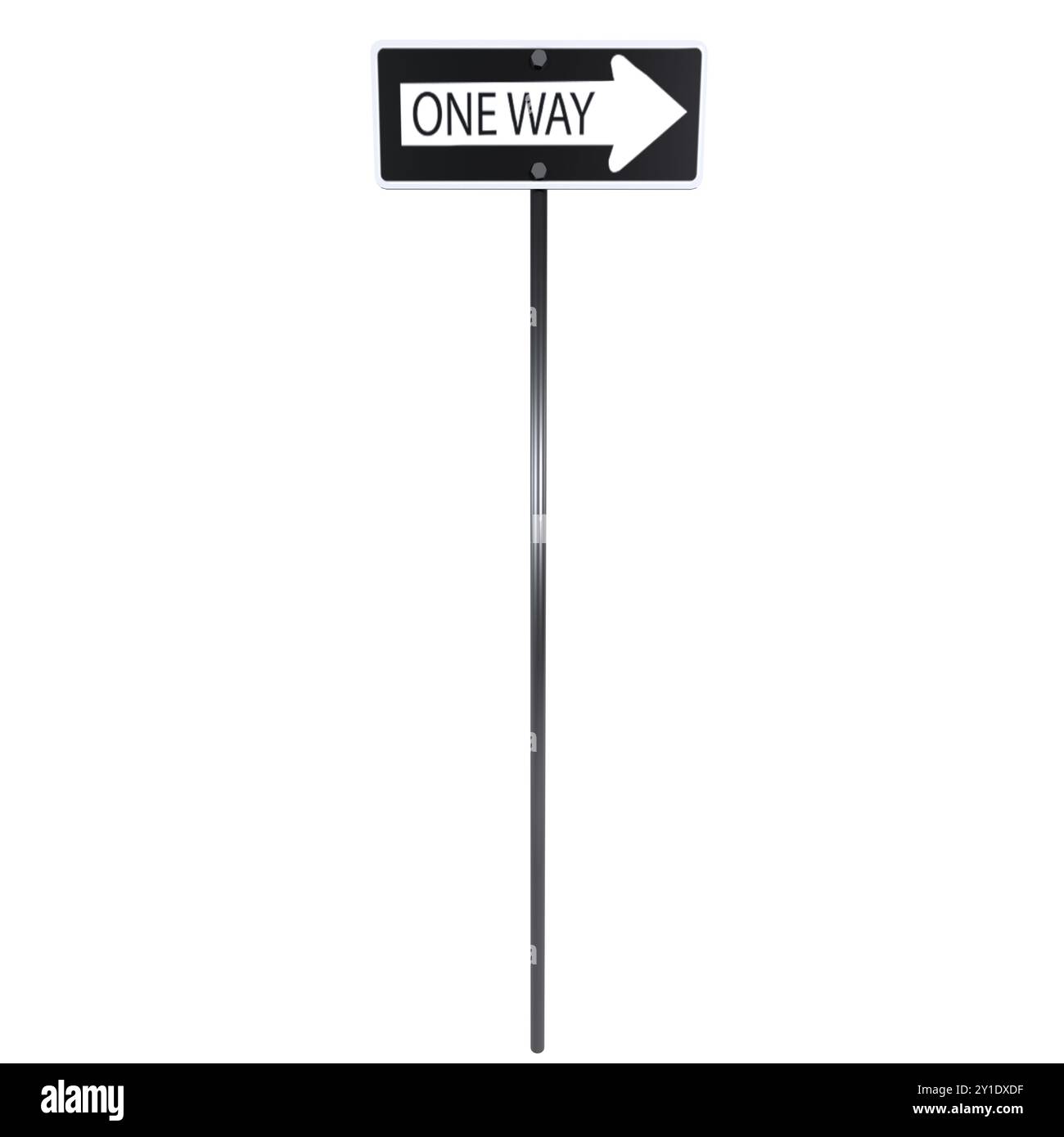 A realistic three-dimensional representation of a one-way street sign ...