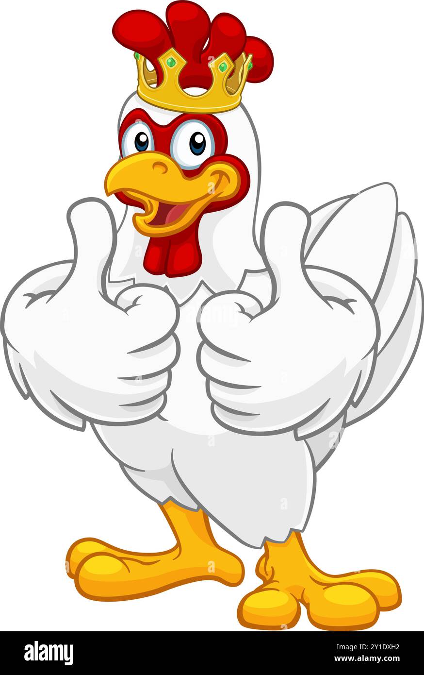 King Chicken Rooster Cockerel Bird Crown Cartoon Stock Vector Image ...