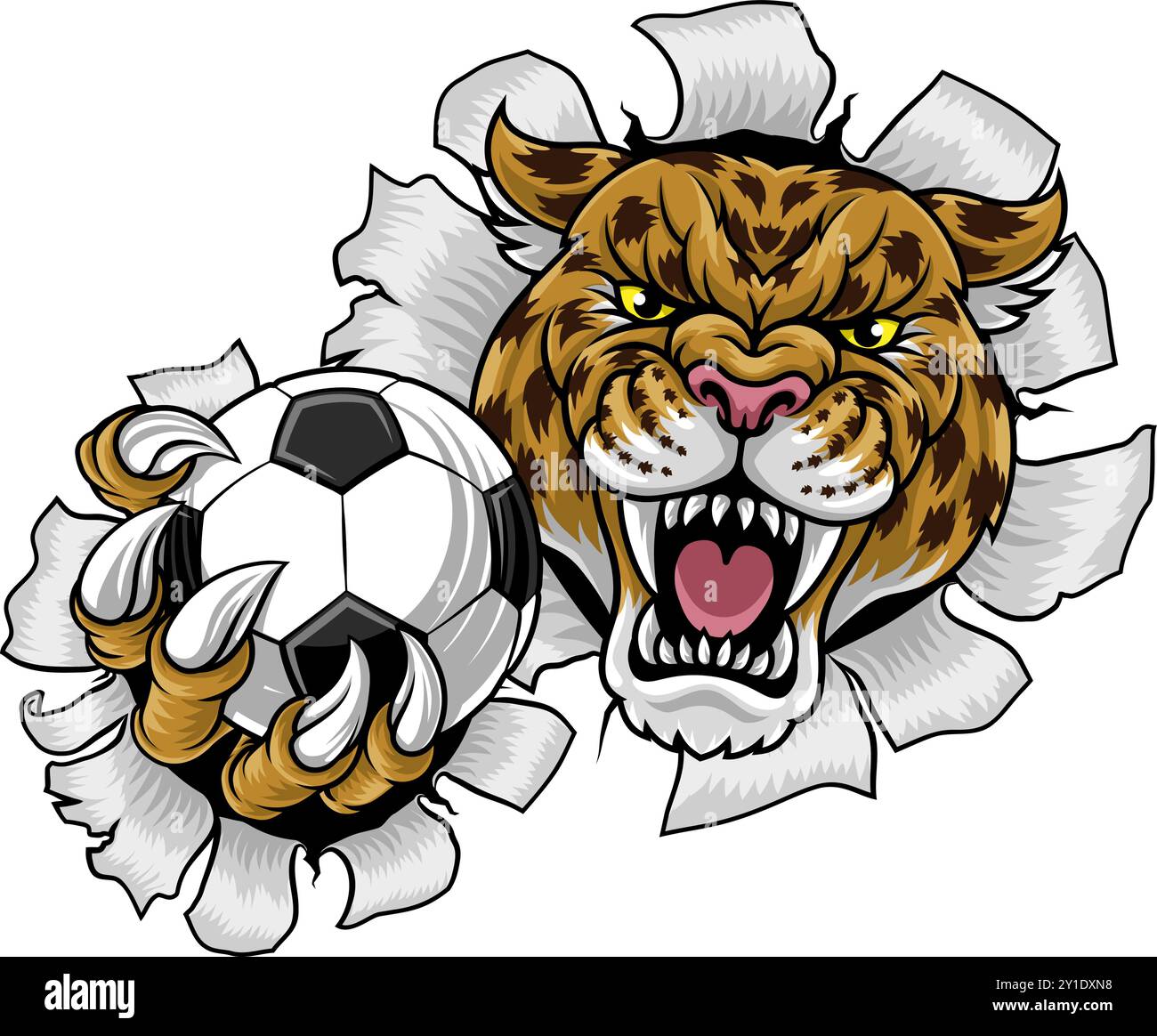 Jaguar Leopard Cheetah Soccer Football Ball Mascot Stock Vector Image ...