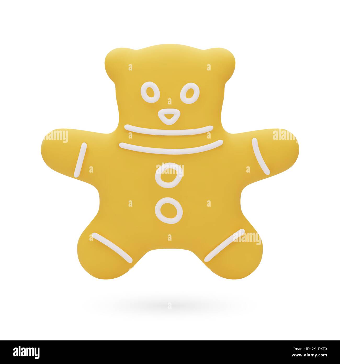 Christmas gingerbread in the shape of bear. Cookie covered by icing ...