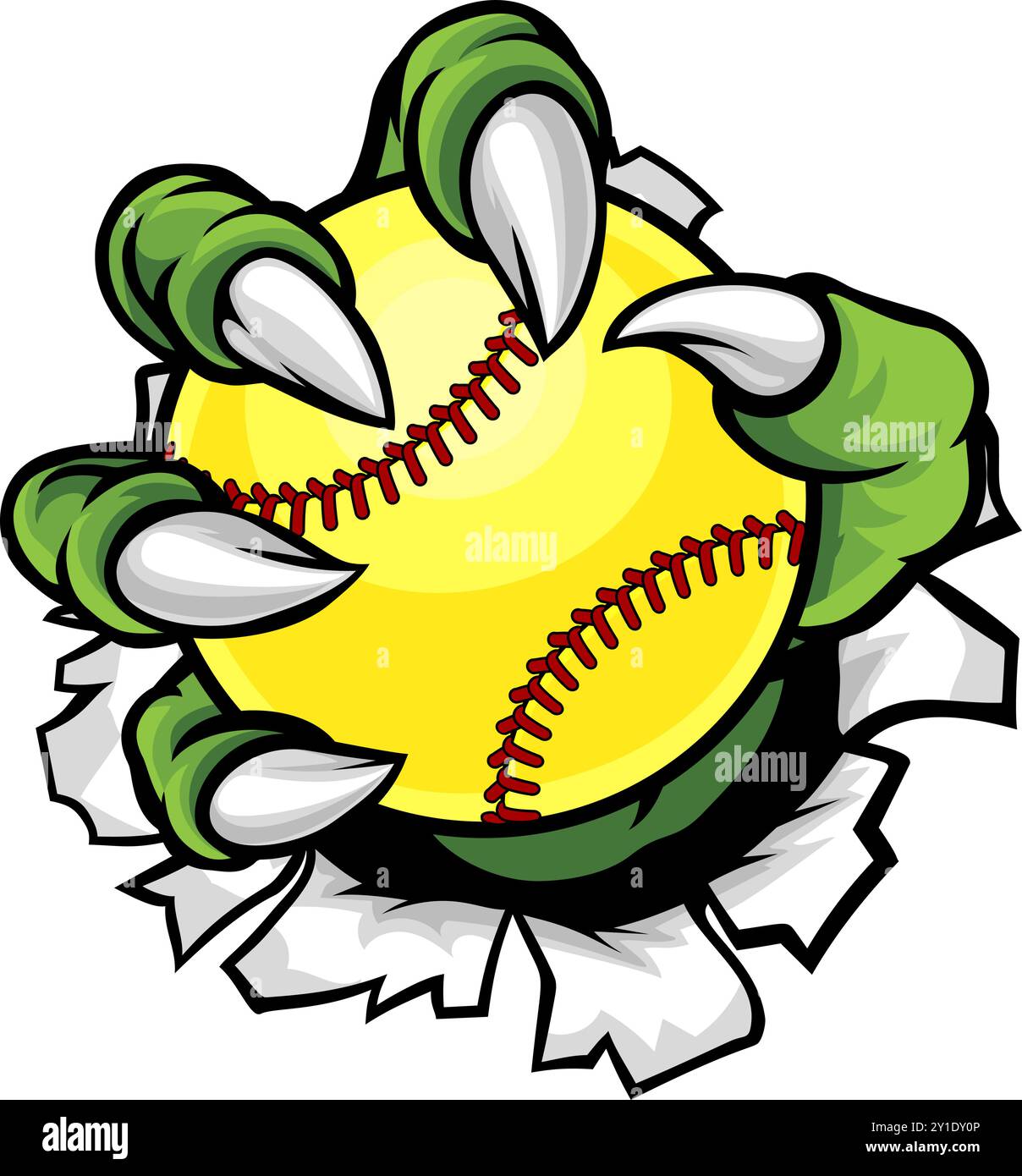 Claw Monster Talons Hand Holding Softball Ball Stock Vector Image & Art ...