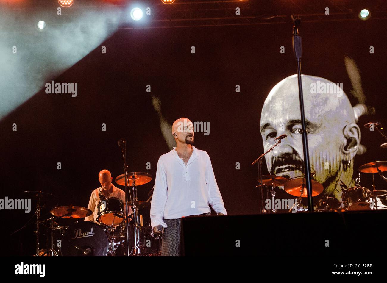 Tim Booth of James performing at Lycabettus Theatre, Athens / Greece ...