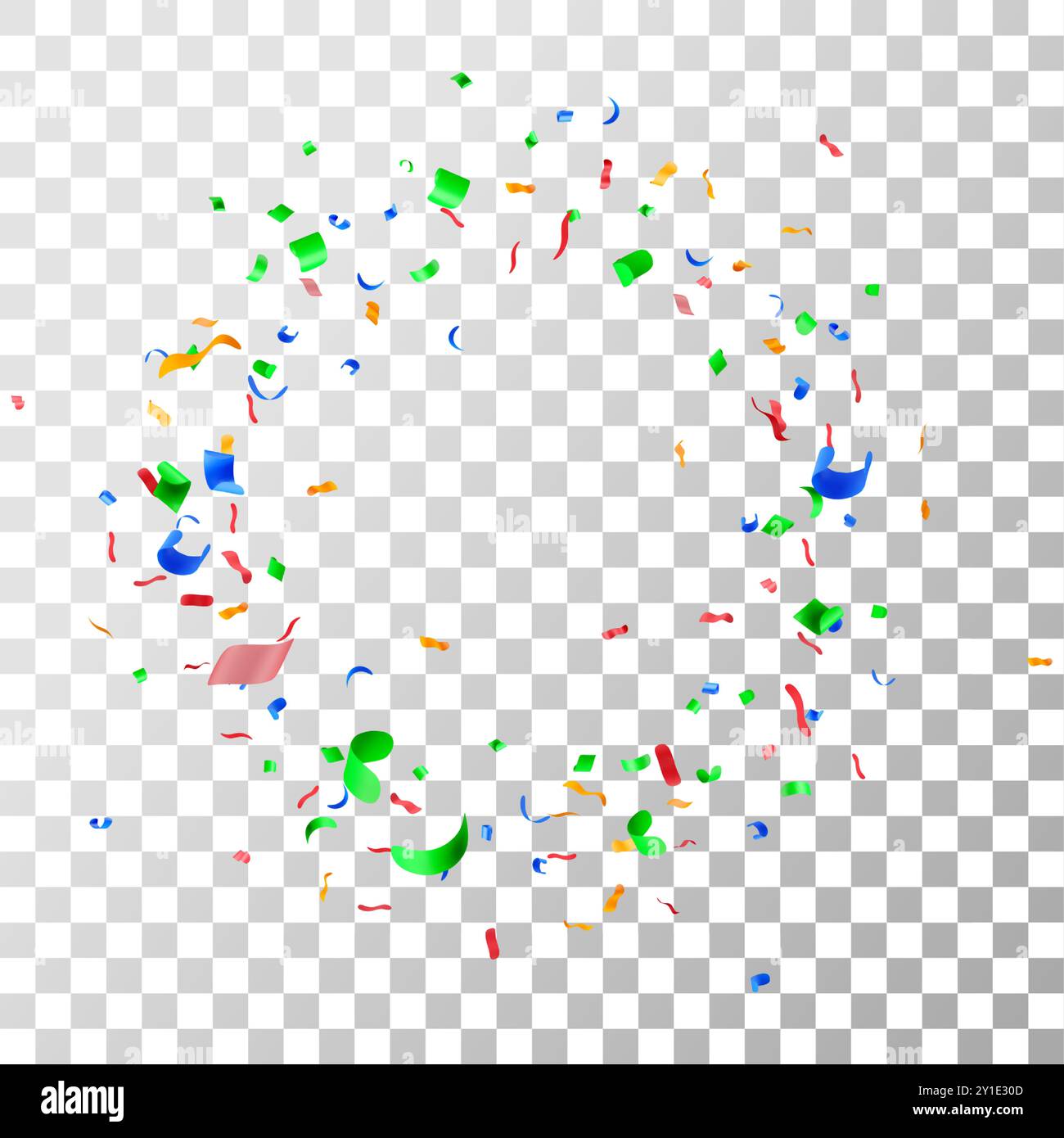 3D color party confetti on transparent background Stock Vector Image ...