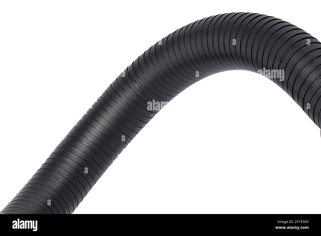 Curved Black Ribbed Plastic Tube Stock Photo - Alamy