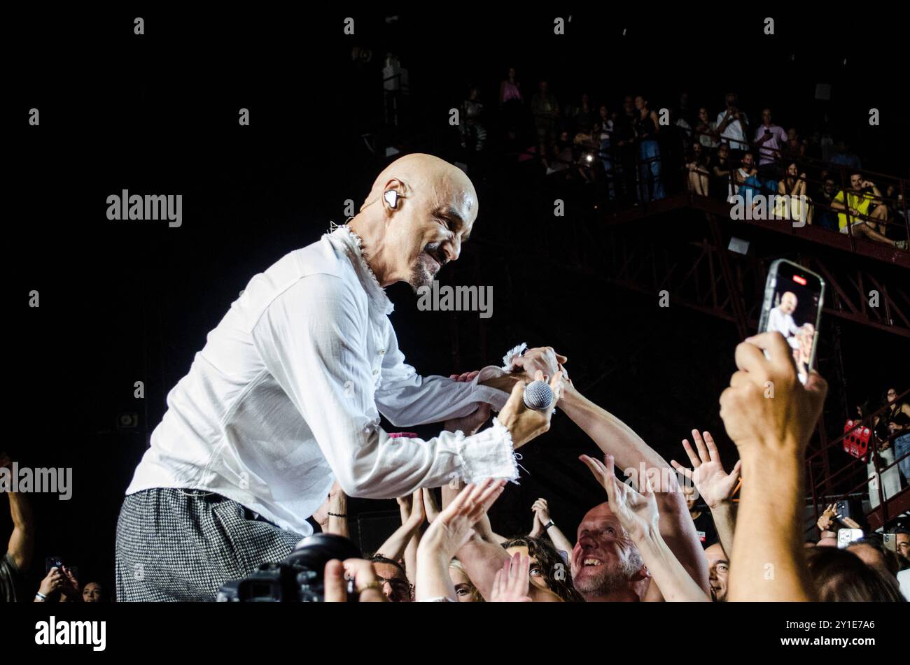 Tim Booth of James performing at Lycabettus Theatre, Athens / Greece ...
