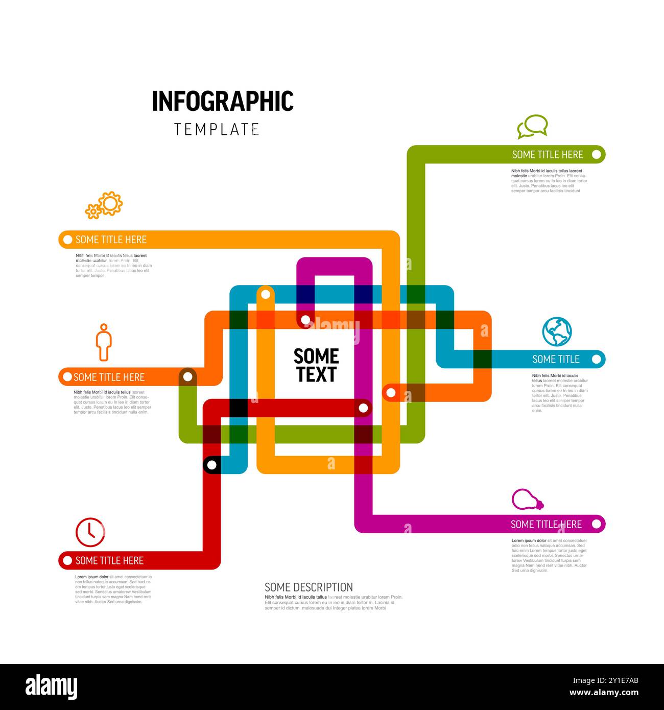 Multipurpose infographic template with color lines that makes some ...