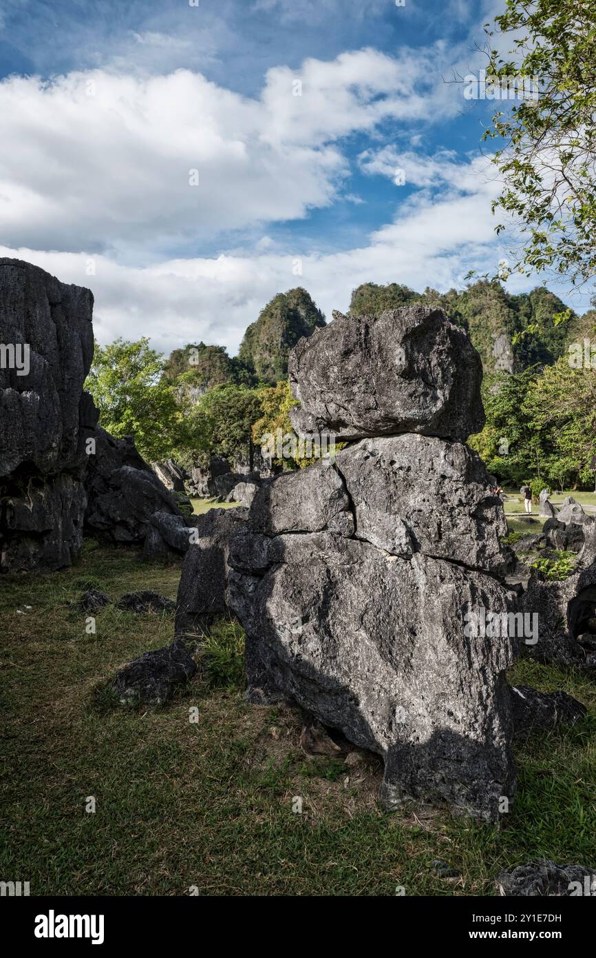 Leang Leang geopark in Maros, Sulawesi, Indonesia, Asia Stock Photo - Alamy