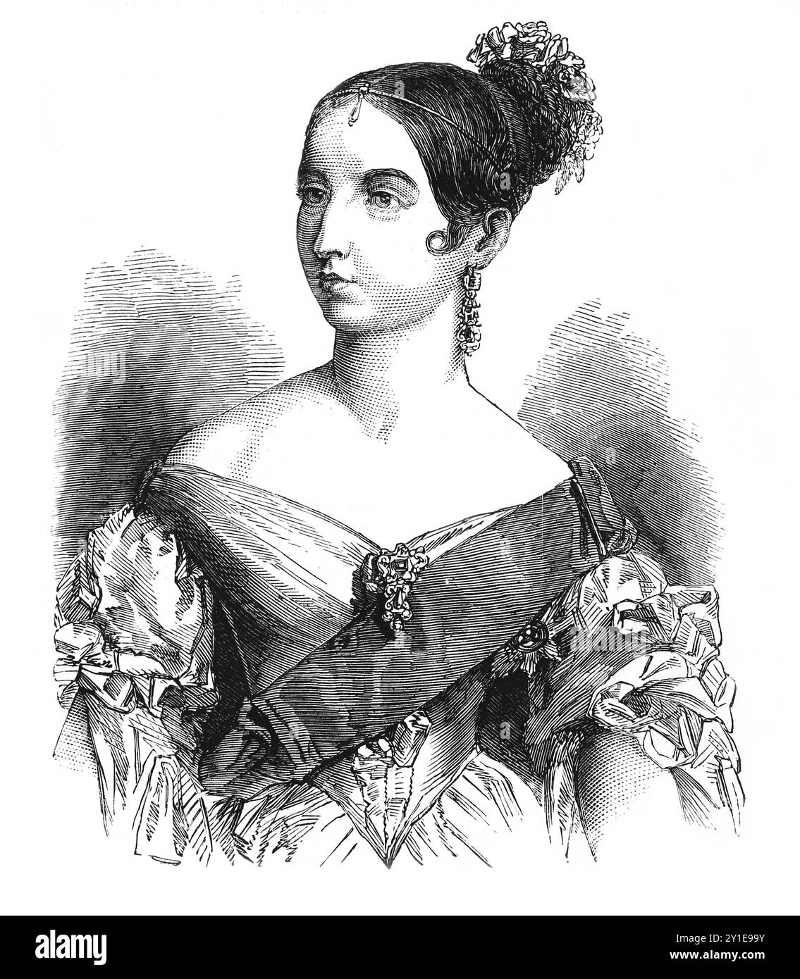 Portrait of a young Queen Victoria, Illustration from Cassell's History ...