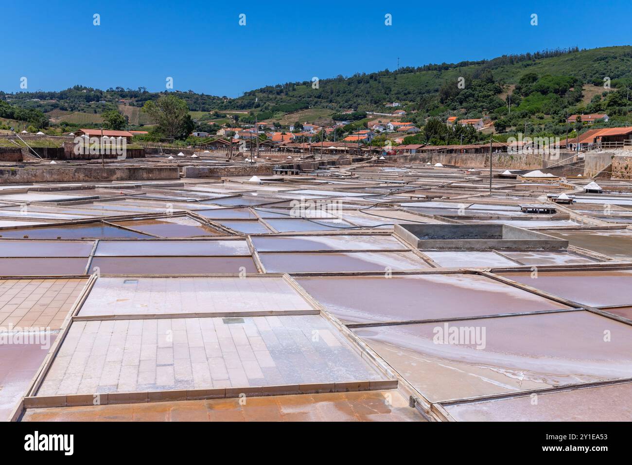 Rio Maior, Portugal: July 7, 2024: Fonte da Bica Salt Flats, aka ...